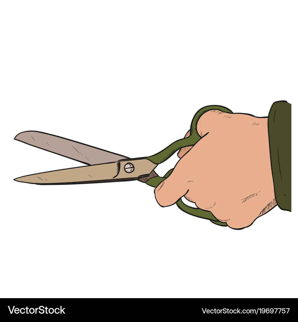 Color sketch of scissors Royalty Free Vector Image