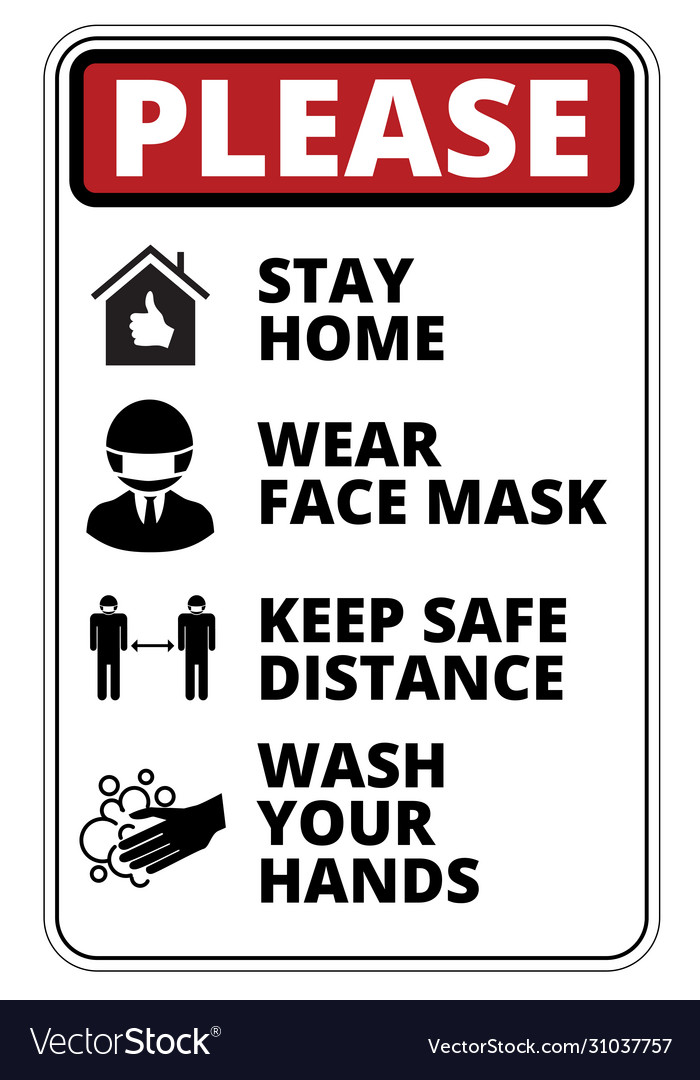 Covid19-19 danger signs set Royalty Free Vector Image