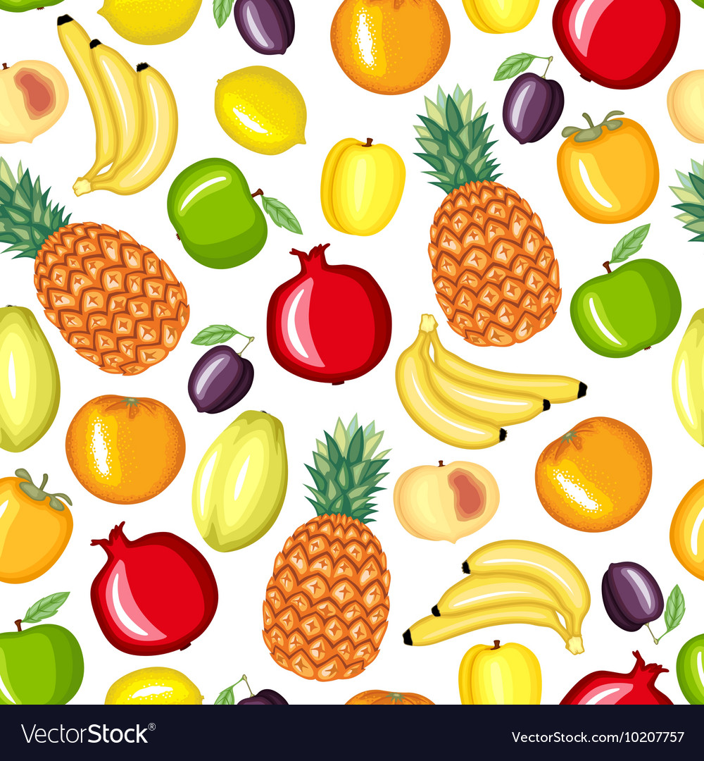 Different fruit pattern Royalty Free Vector Image