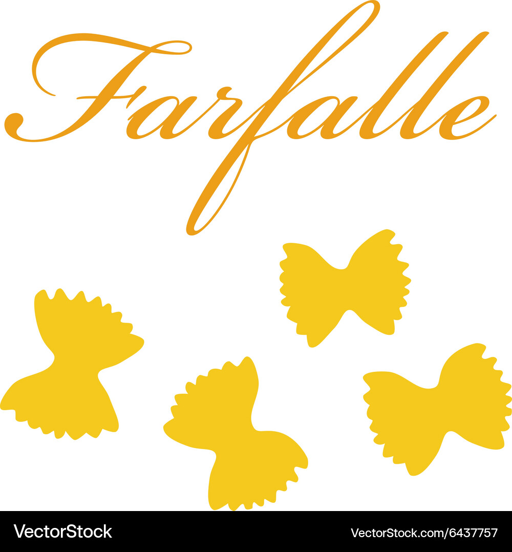 Farfalle pasta Royalty Free Vector Image - VectorStock