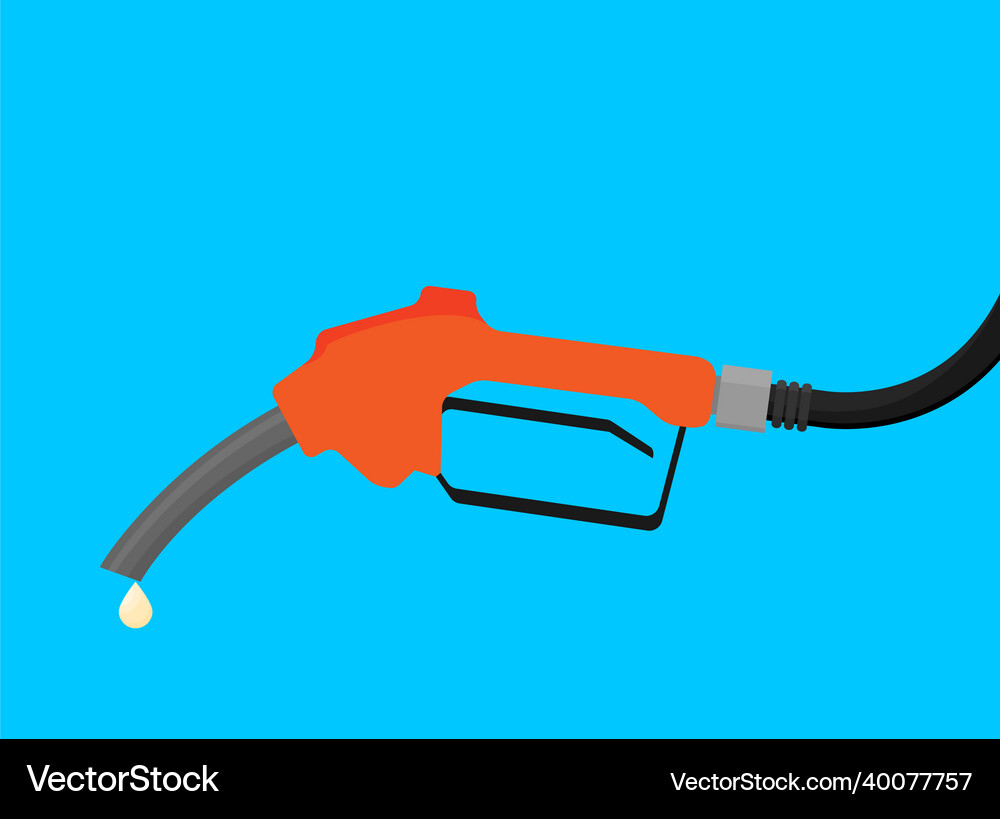Fuel nozzle add flat Royalty Free Vector Image