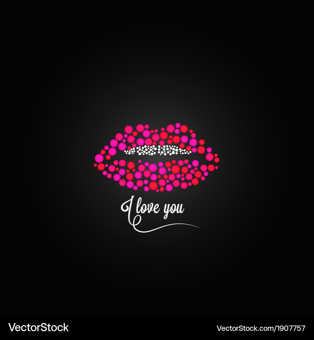 Lips kiss lipstick love design background Vector Image