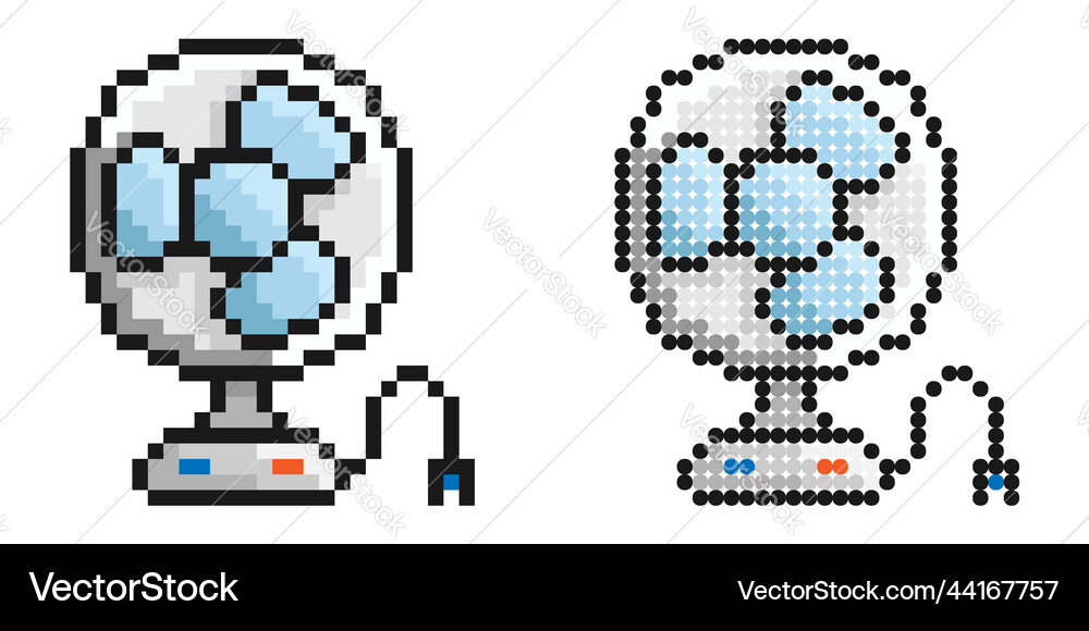 Pixel icon electric fan for cooling room Vector Image