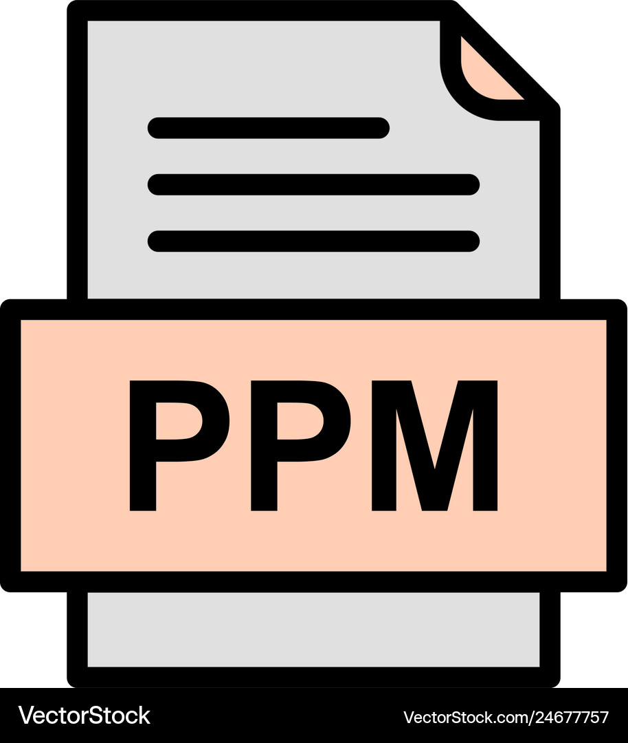 Ppm file document icon Royalty Free Vector Image