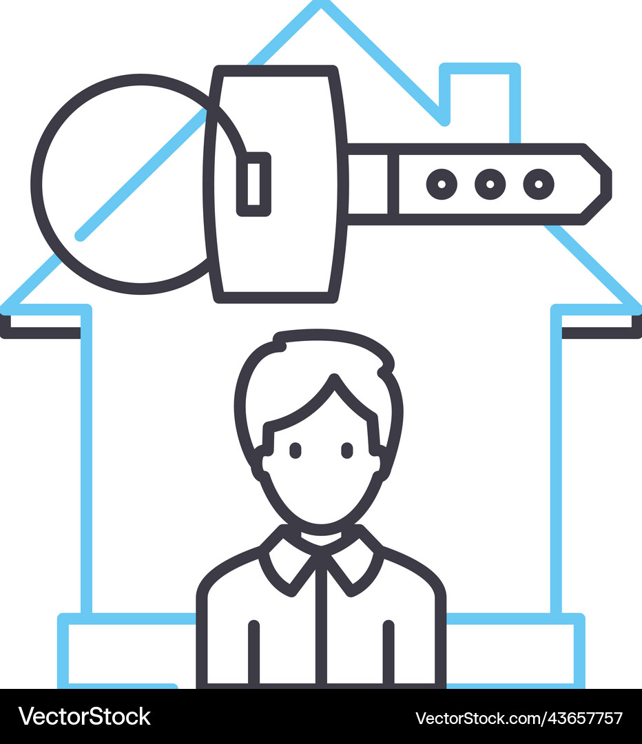 Realtor line icon outline symbol Royalty Free Vector Image