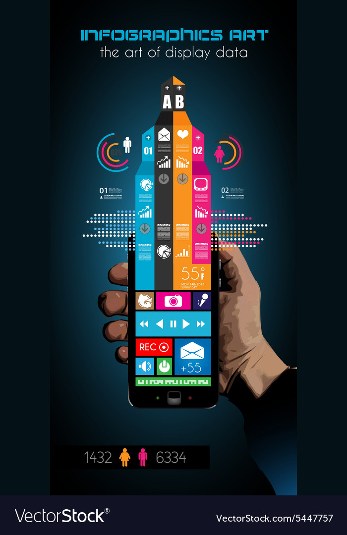 Timeline to display your data with infographic Vector Image
