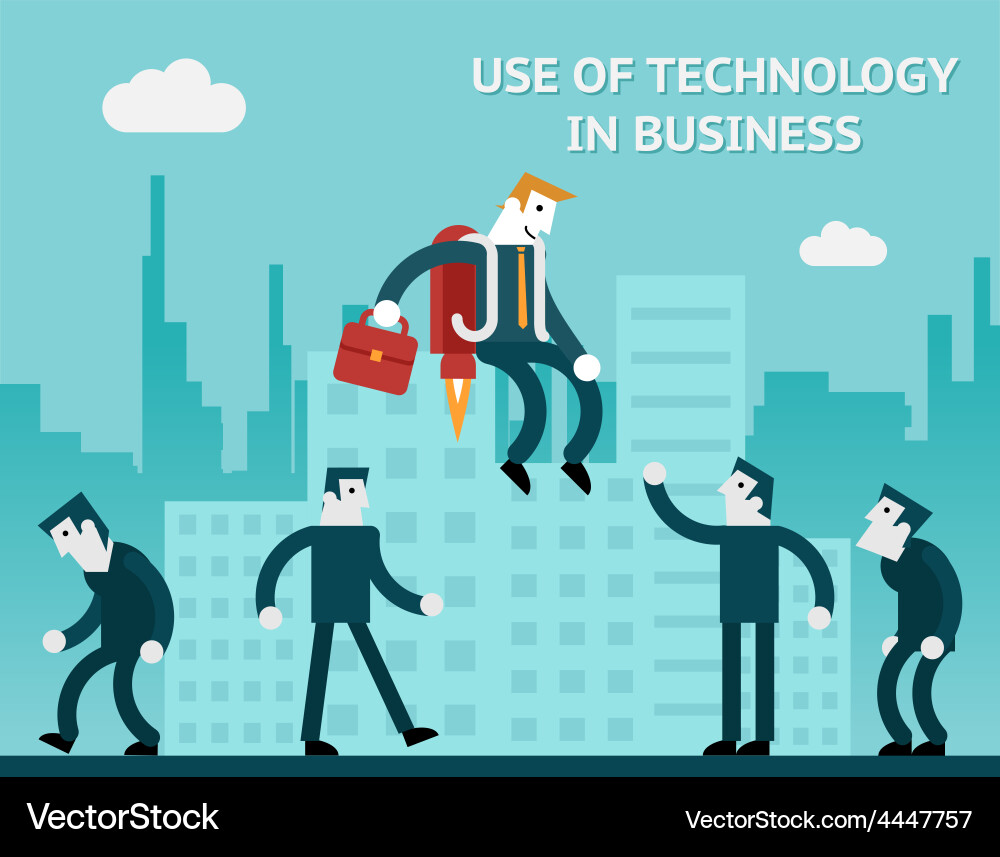 Use of technology in business Royalty Free Vector Image