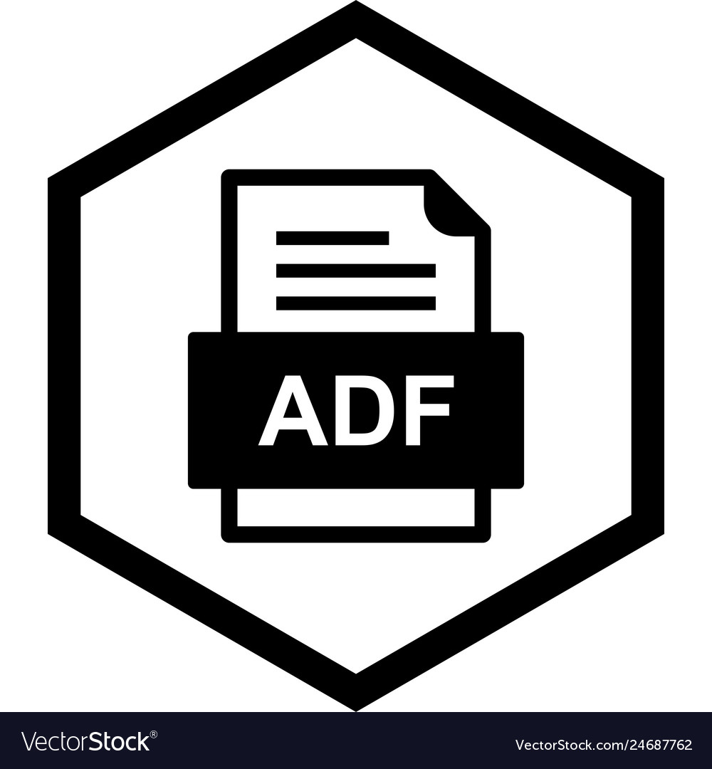 Adf file document icon Royalty Free Vector Image