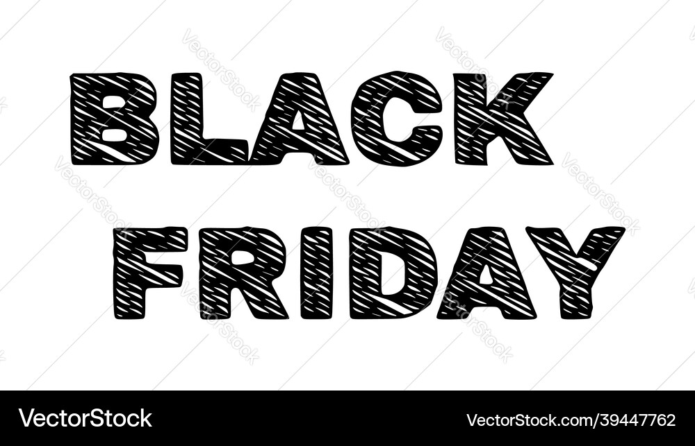Black friday lettering design for poster banner Vector Image