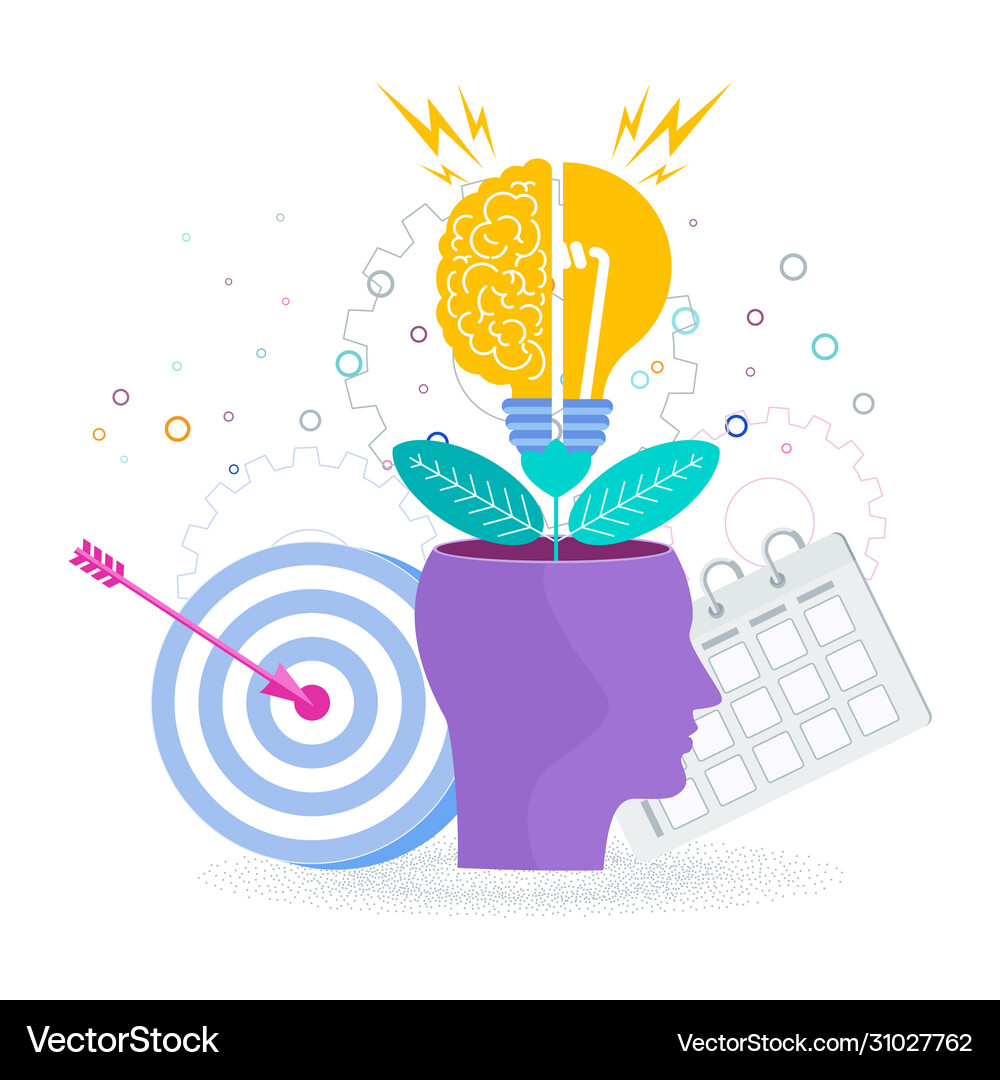 Brain is like a tree growing in a human head the Vector Image