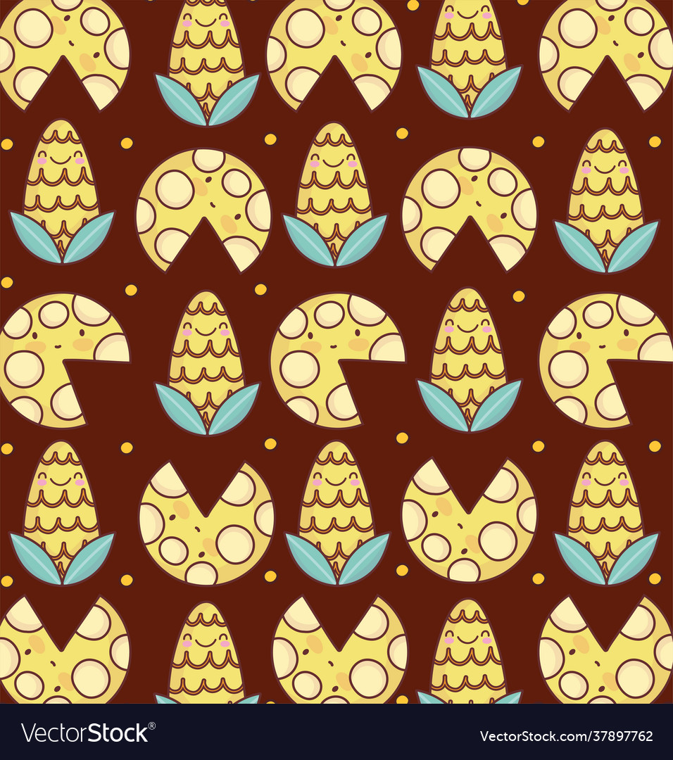Cartoon corn pattern Royalty Free Vector Image