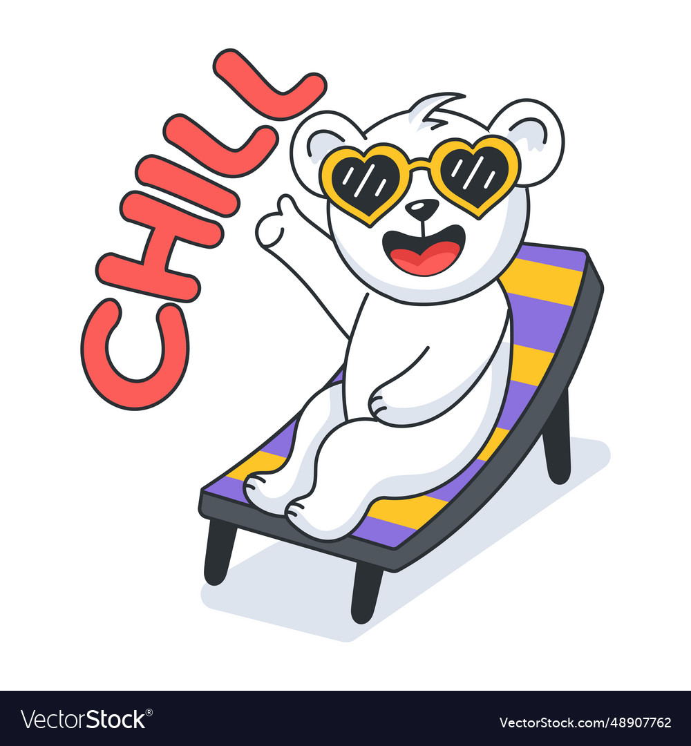 Chilling bear Royalty Free Vector Image - VectorStock