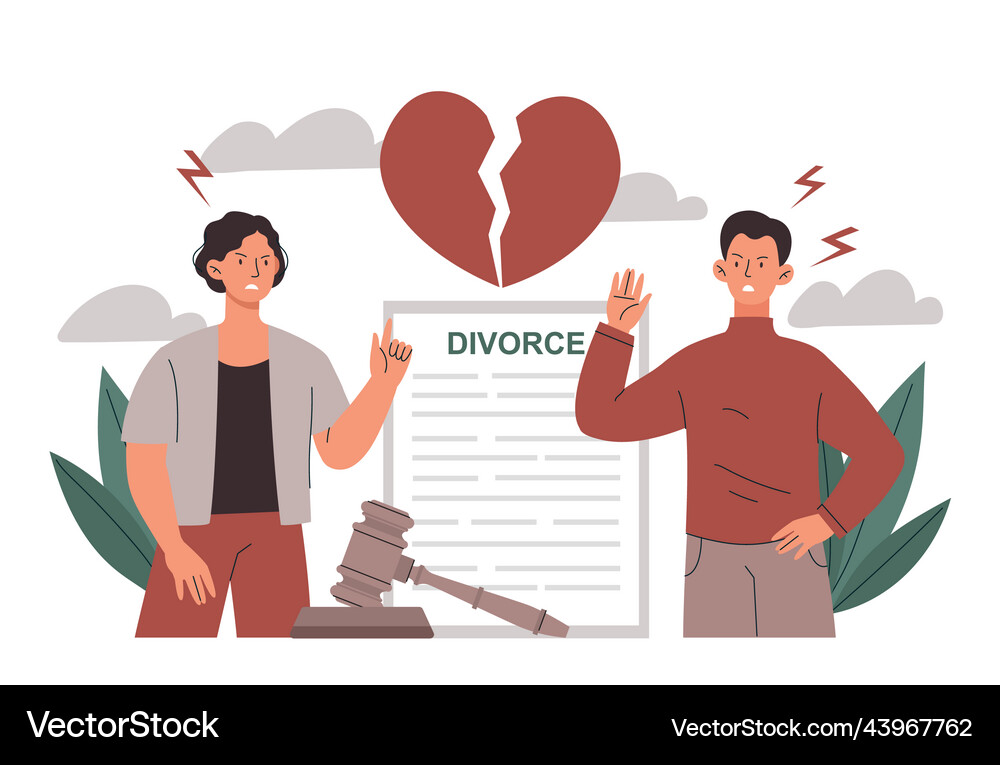 Concept of divorcement Royalty Free Vector Image