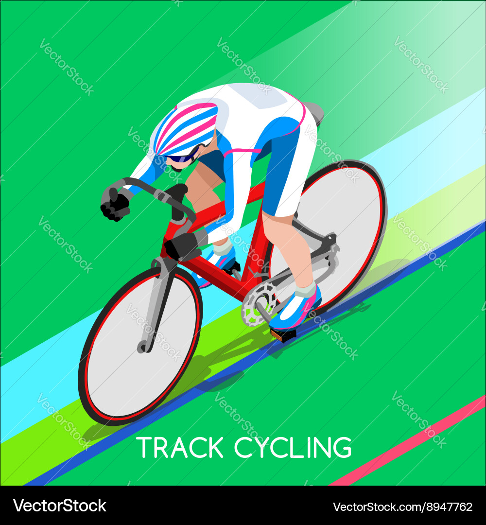 Cycling track 2016 summer games 3d isometric Vector Image