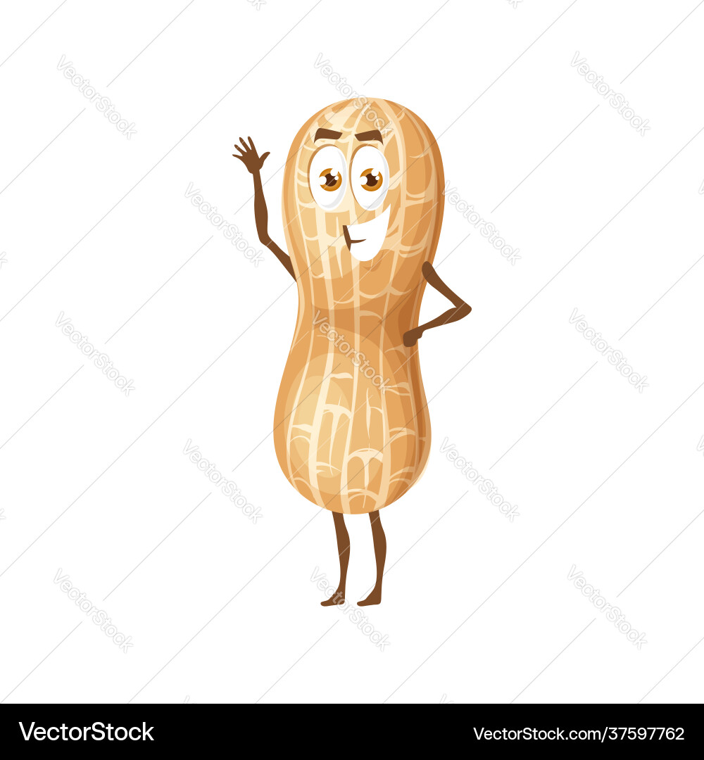 Goober nut groundnut or peanut isolated emoticon Vector Image