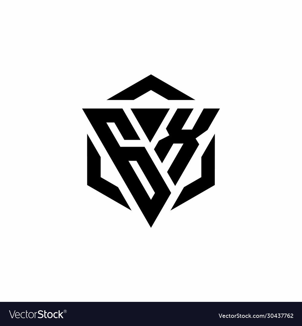 Gx logo monogram with triangle and hexagon modern Vector Image
