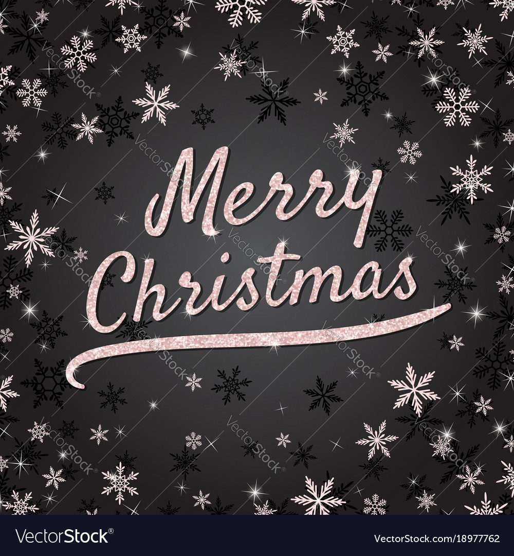 Merry christmas greeting card with shiny pink Vector Image