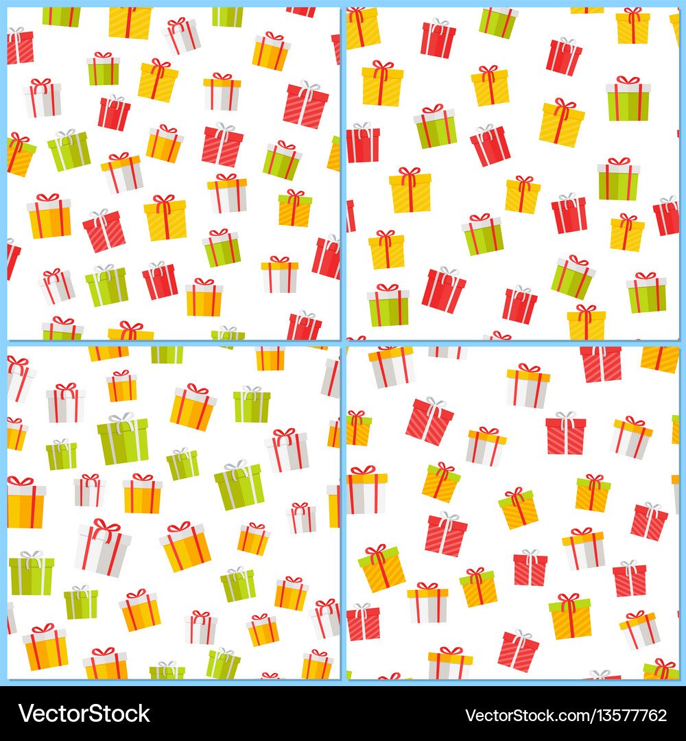 Pictograph gift boxes picture collection on white Vector Image