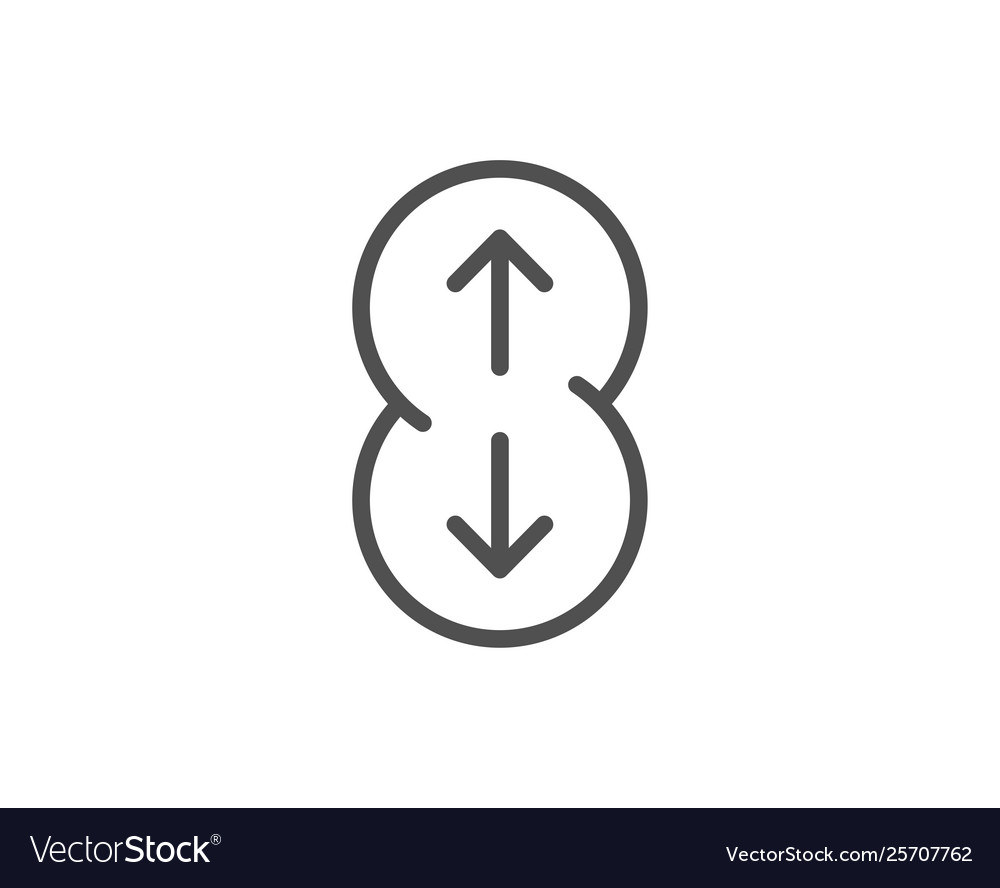 Scroll down button line icon scrolling screen Vector Image