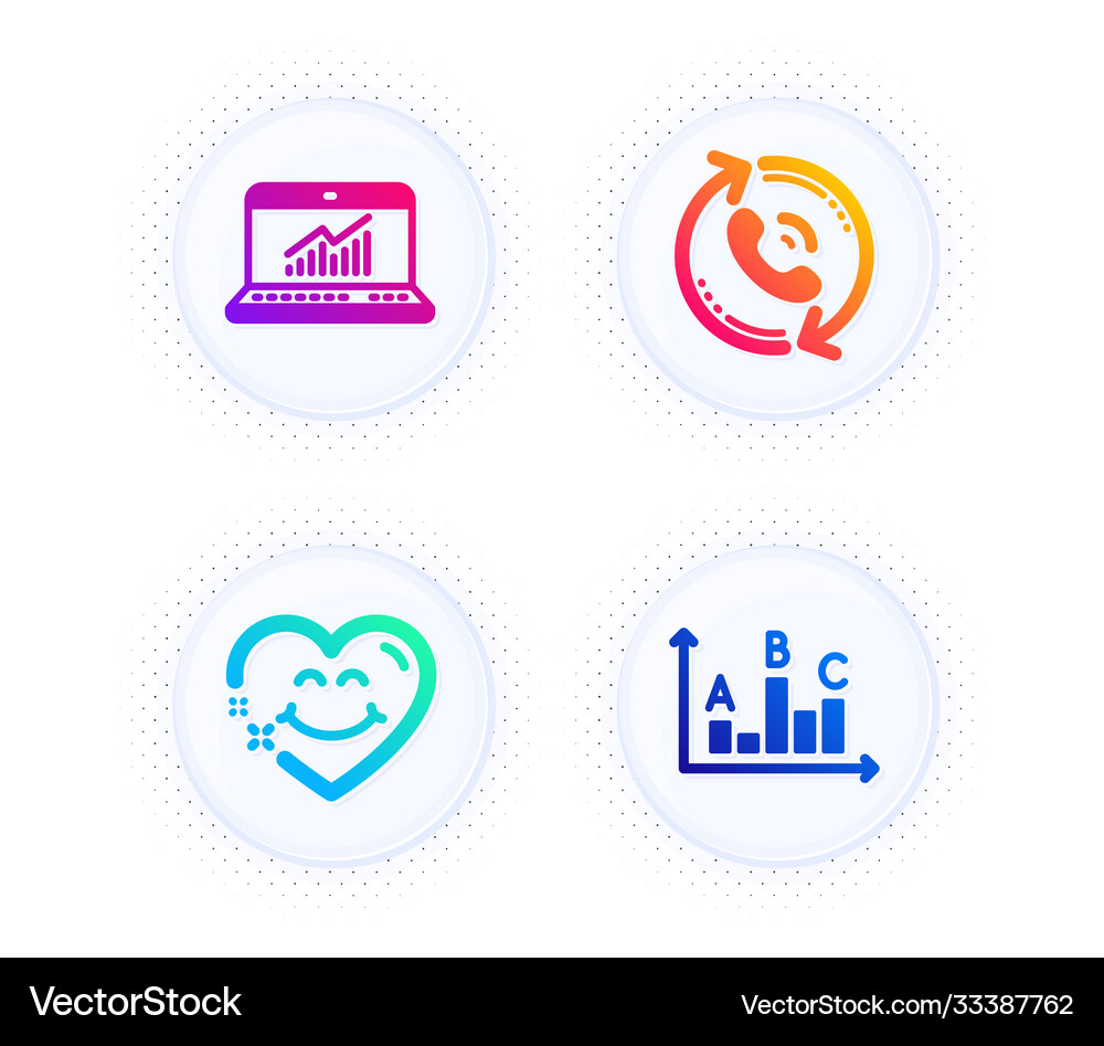 Smile face call center and online statistics Vector Image
