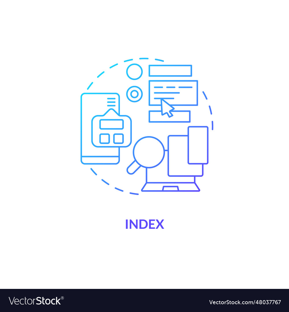 2d gradient index linear icon concept Royalty Free Vector