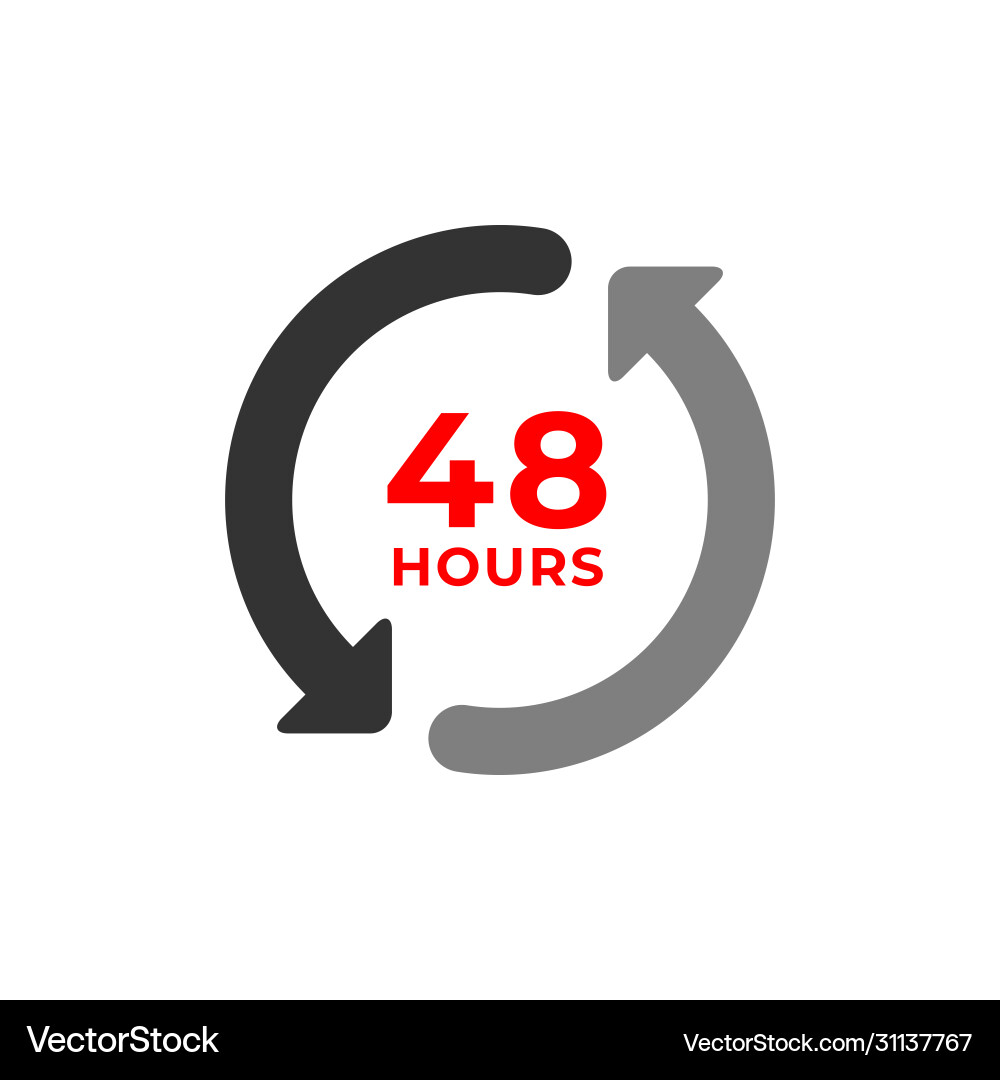 48h color icon and time concept Royalty Free Vector Image