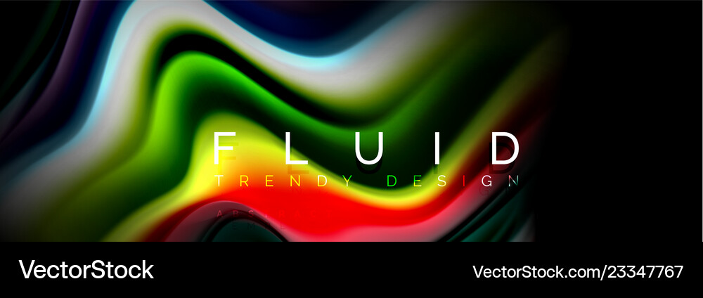 Bright colorful liquid fluid lines on black Vector Image