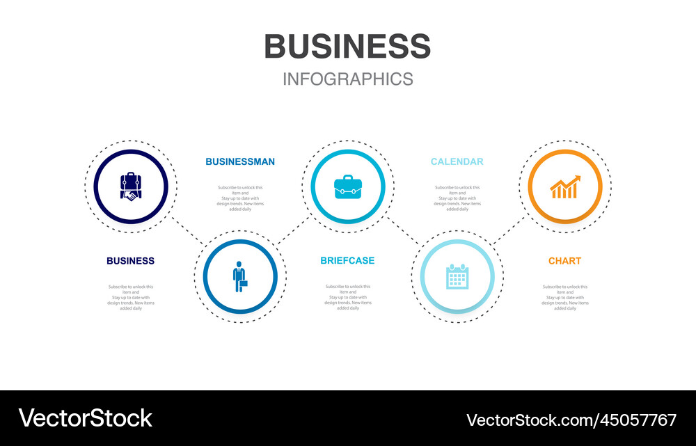 Business businessman briefcase calendar chart Vector Image