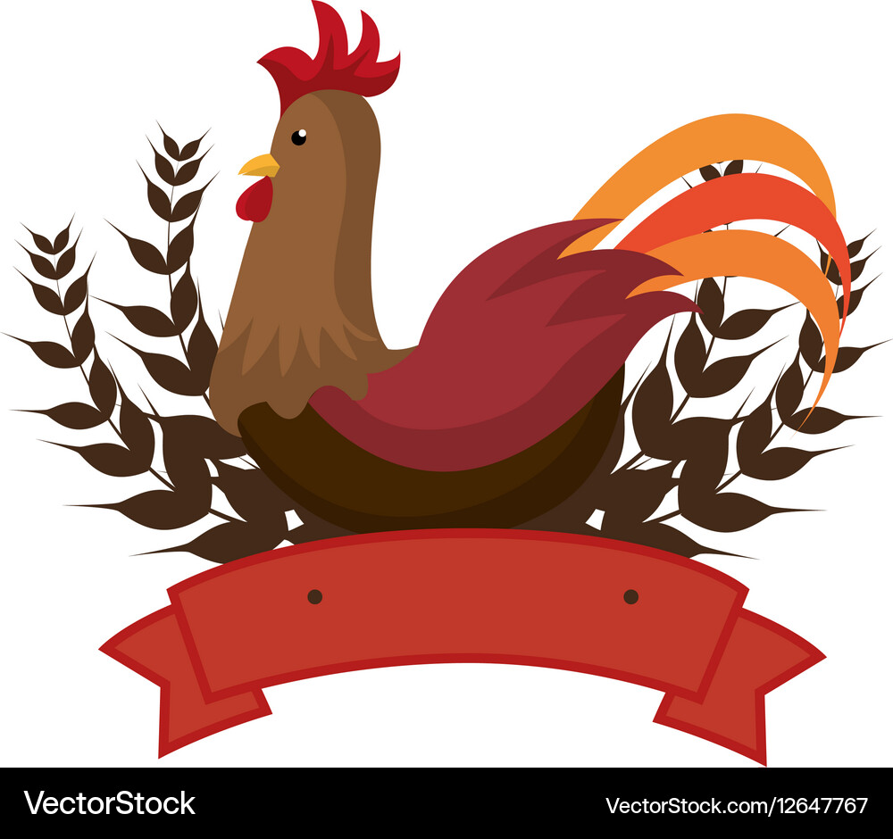 Chicken animal farm icon Royalty Free Vector Image