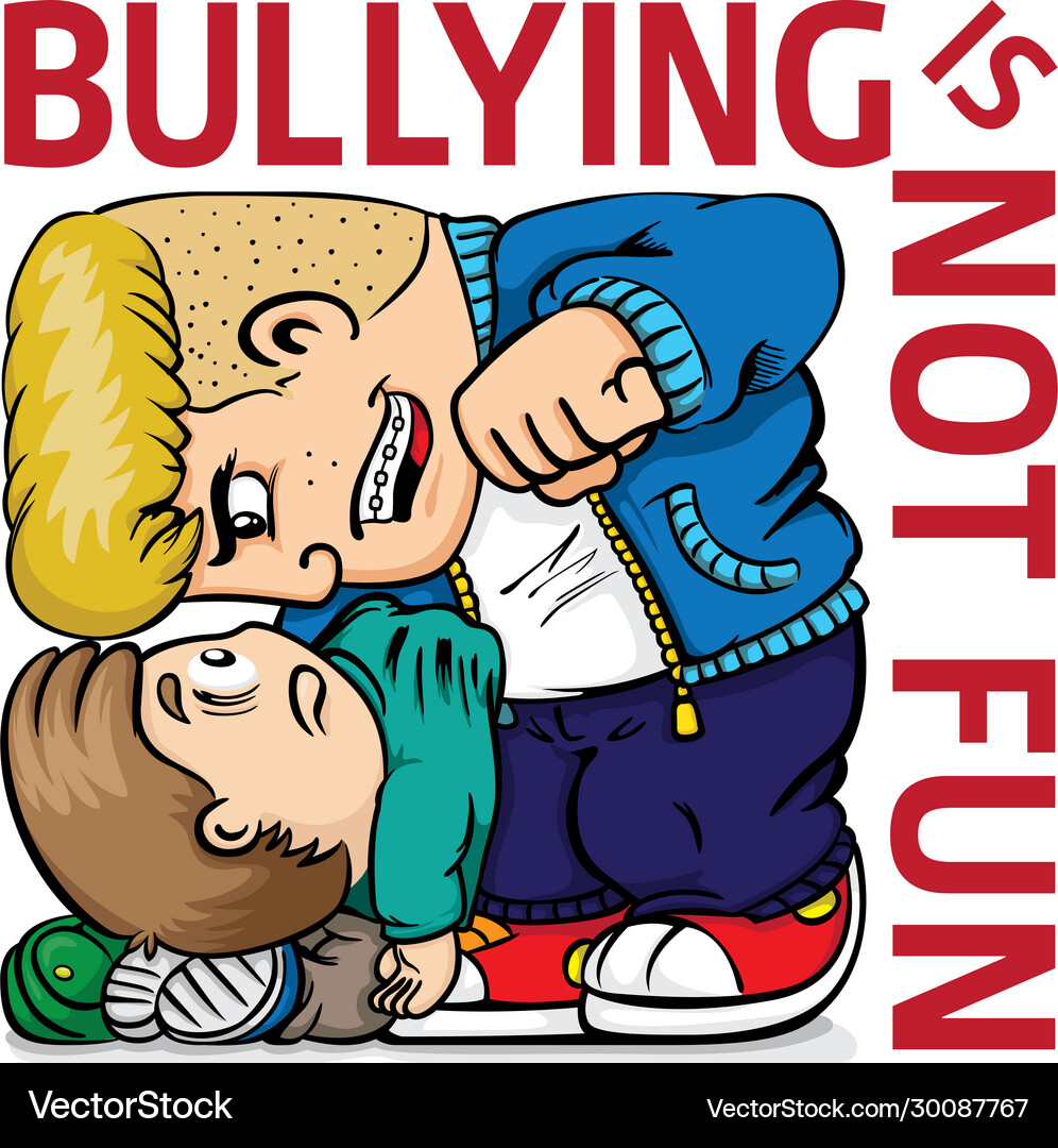 Child suffering bullying from a quarrelsome bully Vector Image