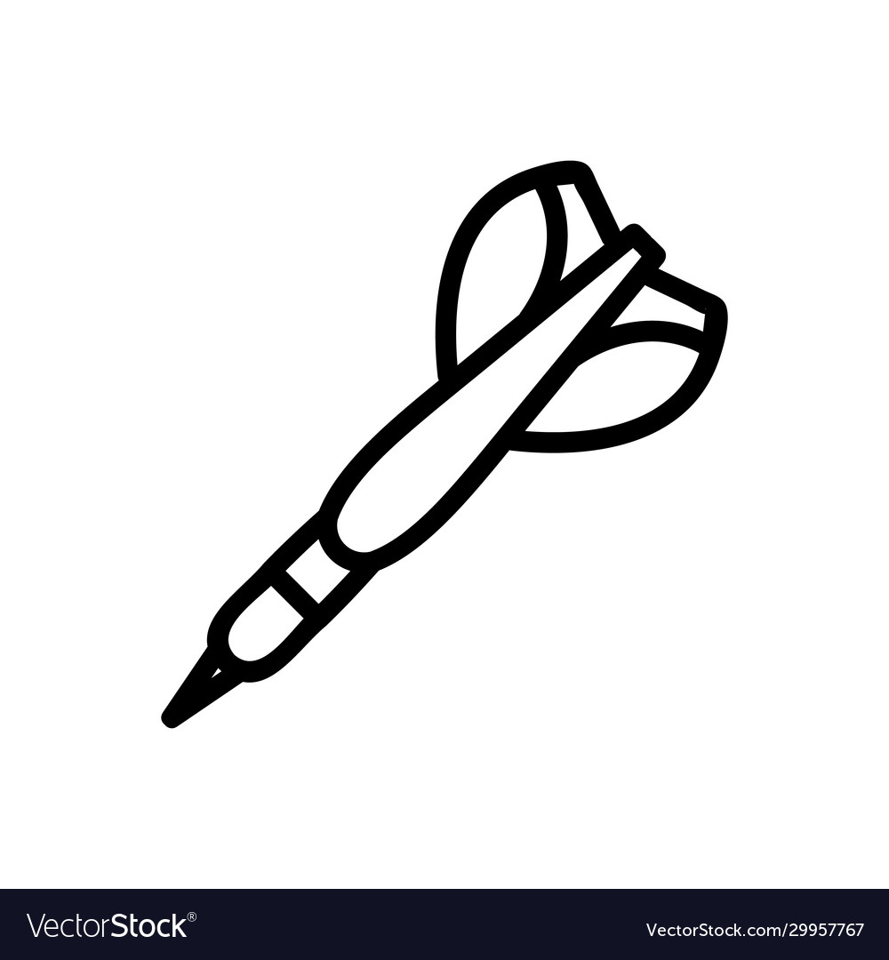 Dart icon isolated contour symbol Royalty Free Vector Image