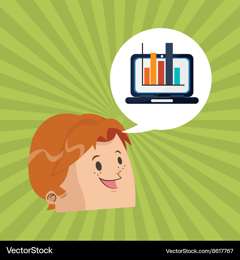 Digital marketing design laptop icon multimedia Vector Image