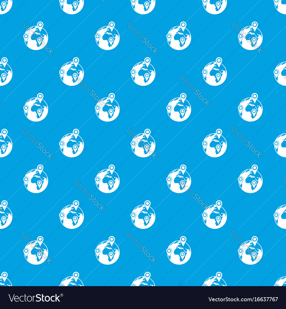 Globe network pattern seamless blue Royalty Free Vector