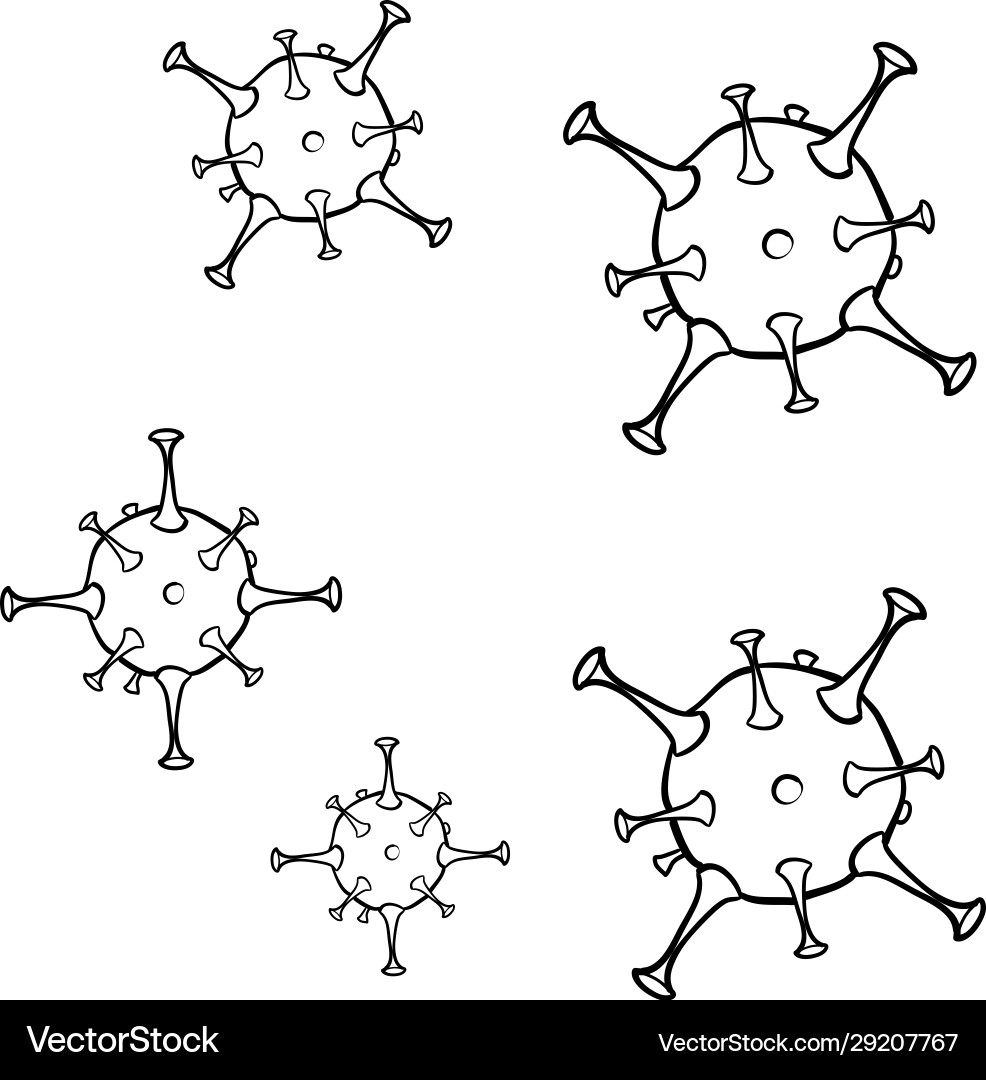 Hand drawn corona virus doodle style isolated Vector Image