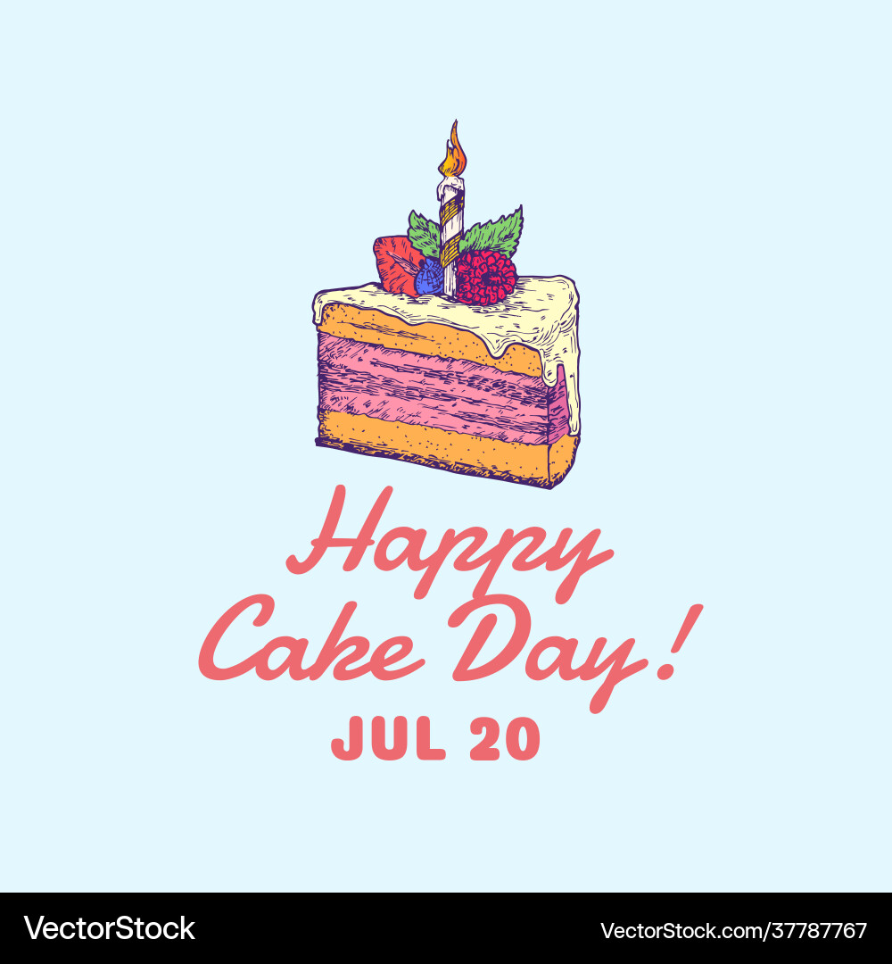 Happy cake day confectionary abstract sign Vector Image