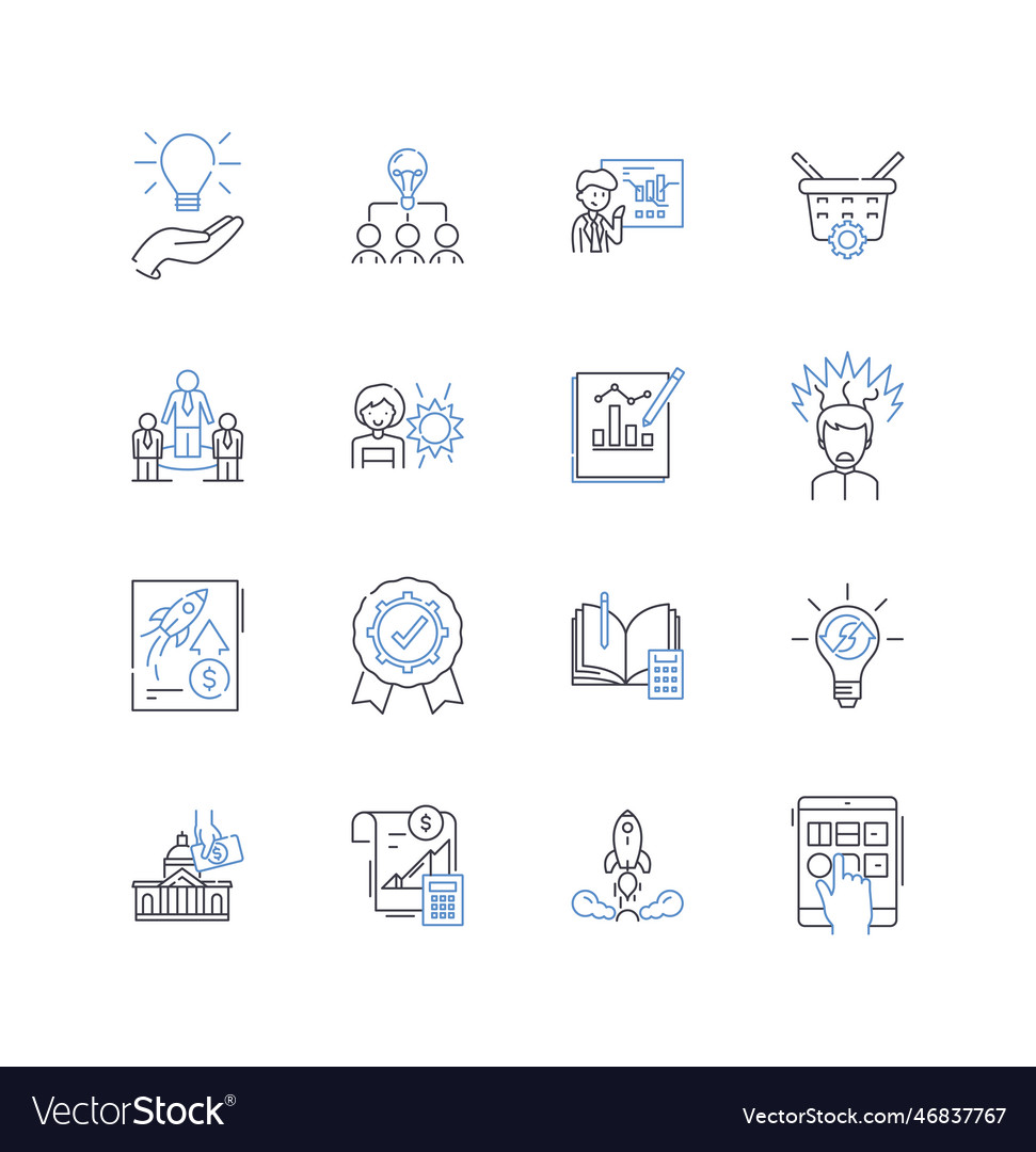 Ingenuity and resourcefulness line icons Vector Image