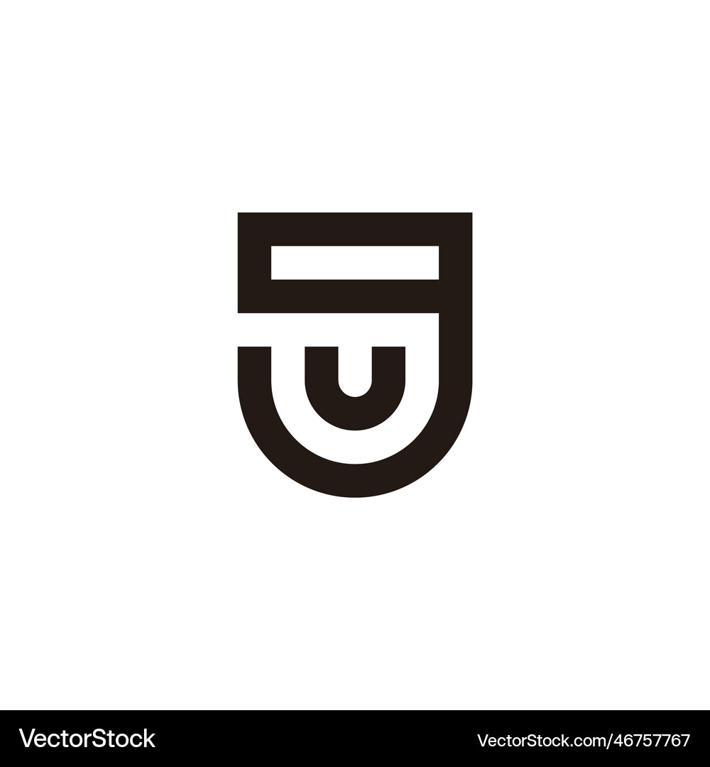 Letter u in g shield geometric symbol simple logo Vector Image
