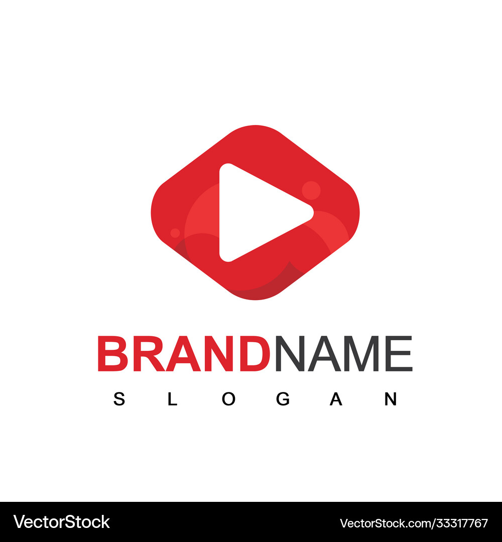 Media player logo with silhouette triangle symbol Vector Image