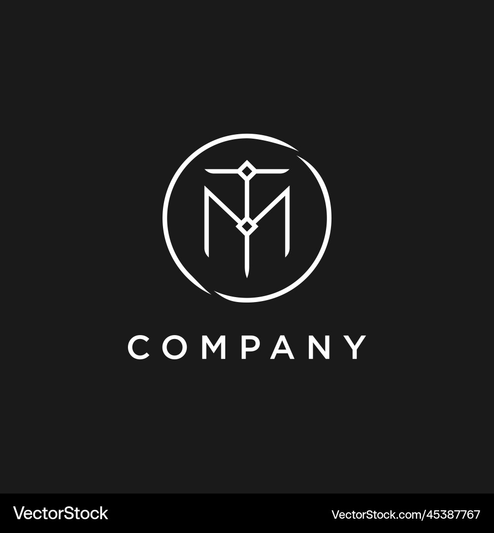 Minimal elegant tm t m mt logo letter logotype Vector Image