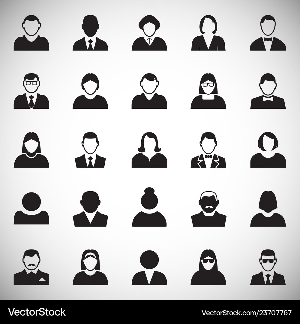 Profile icons set on white background for graphic Vector Image