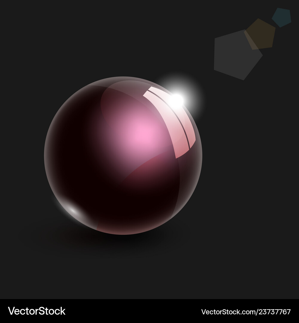 Realistic glass ball with bokeh 3d Royalty Free Vector Image