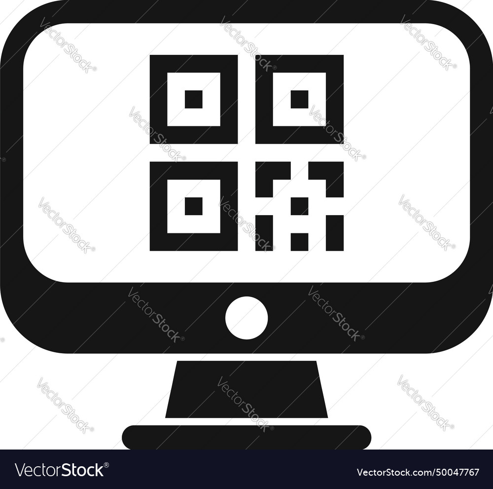 Scan bar code computer icon simple online Vector Image