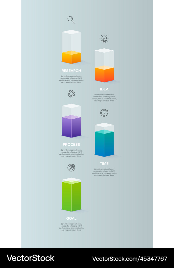 Vertical infographic design with icons and 5 Vector Image
