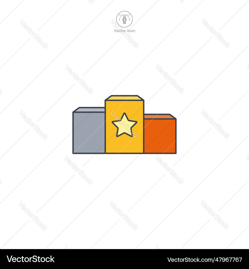 Winner podium icon symbol isolated on white Vector Image