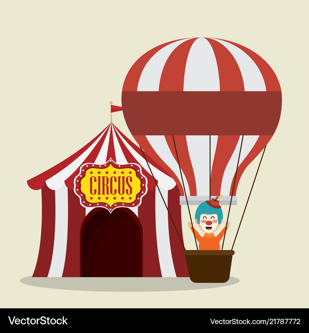 Clown circus with balloon air flying Royalty Free Vector