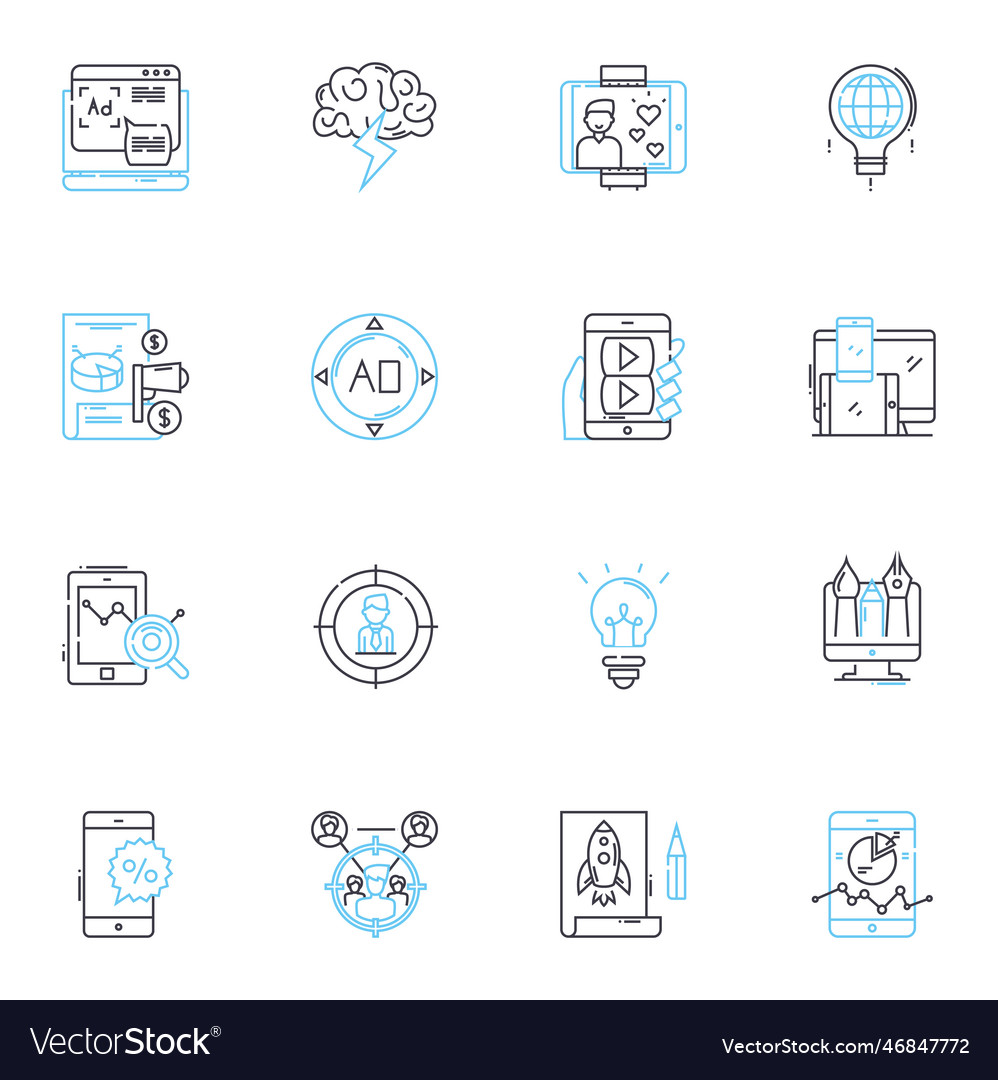 Fine design linear icons set sophisticated Vector Image Fine design linear icons set sophisticated Vector Image