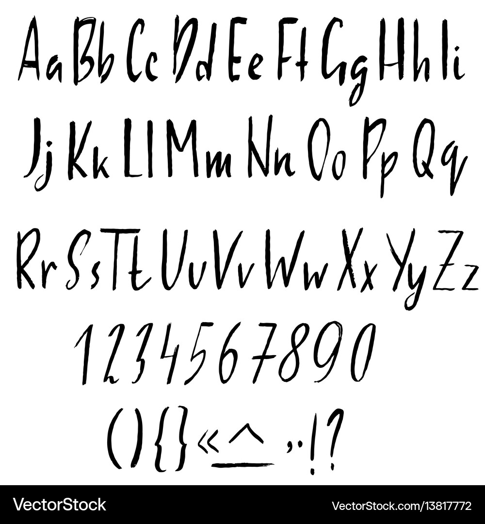 Hand drawn ink simple font modern brush lettering Vector Image