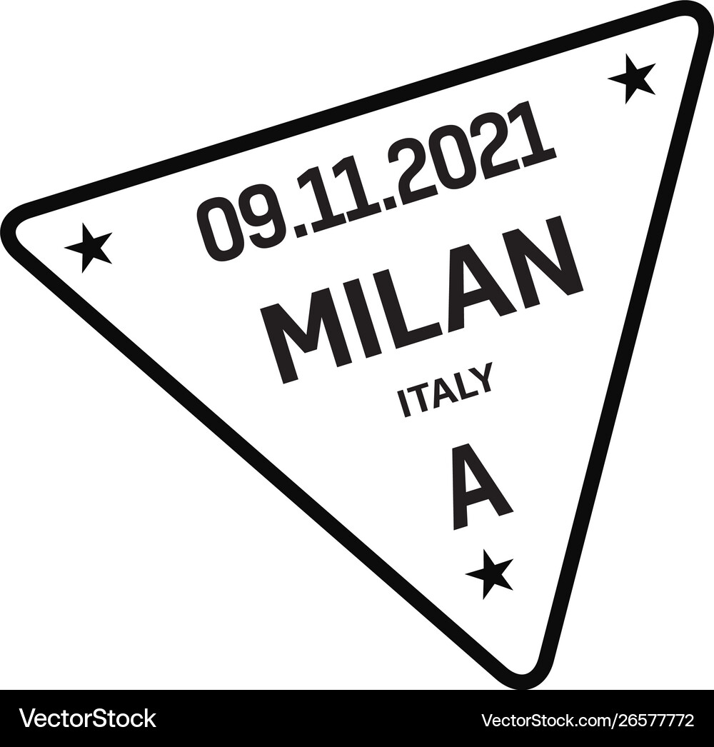 Milan italy mail delivery stamp Royalty Free Vector Image