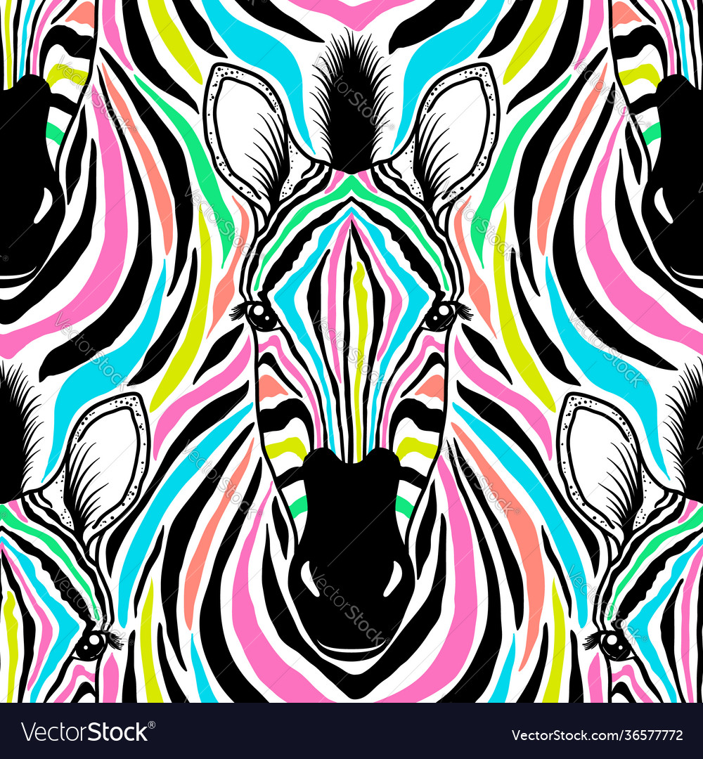 Pattern with zebra head Royalty Free Vector Image