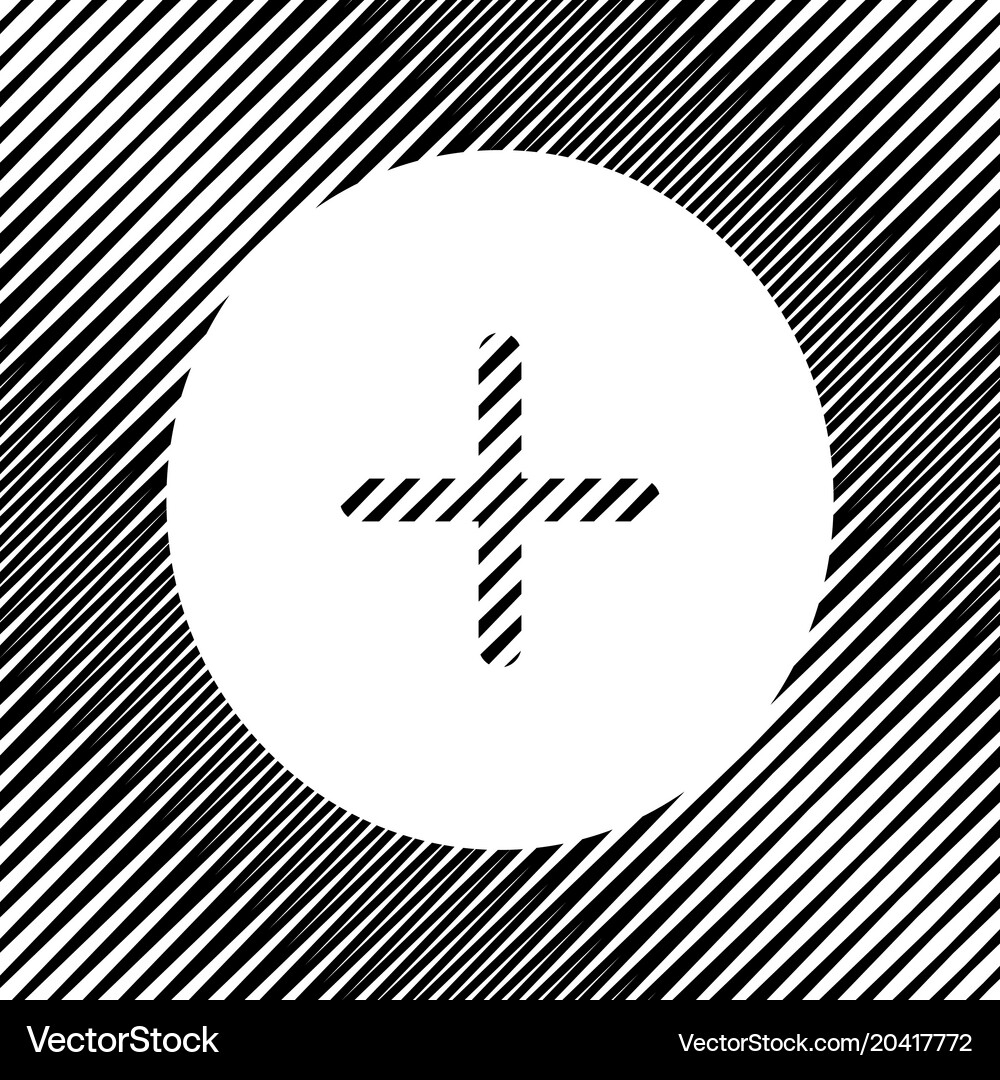Positive symbol plus sign icon hole Royalty Free Vector